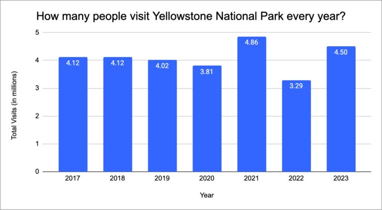 How many people visit Yellowstone each year? (2023)